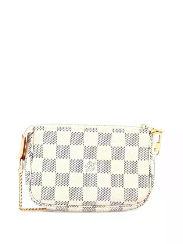 LOUIS VUITTON Damier Mini Clutch Bag - White