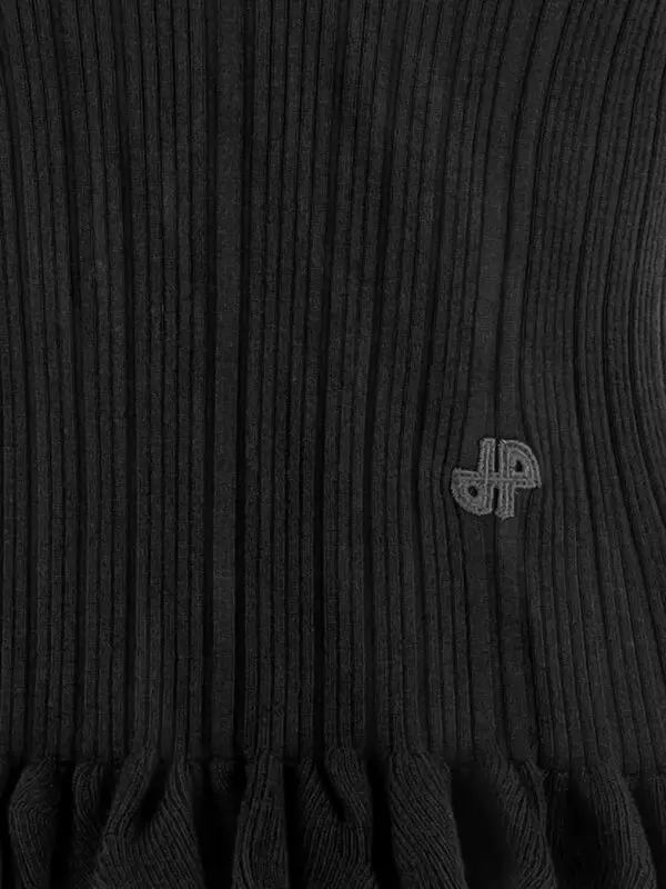 PATOU Ruffled Ribbed-knit Sweater