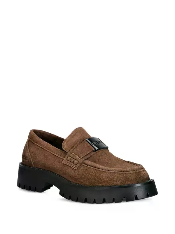 Guess Logo-plaque Suede Loafers