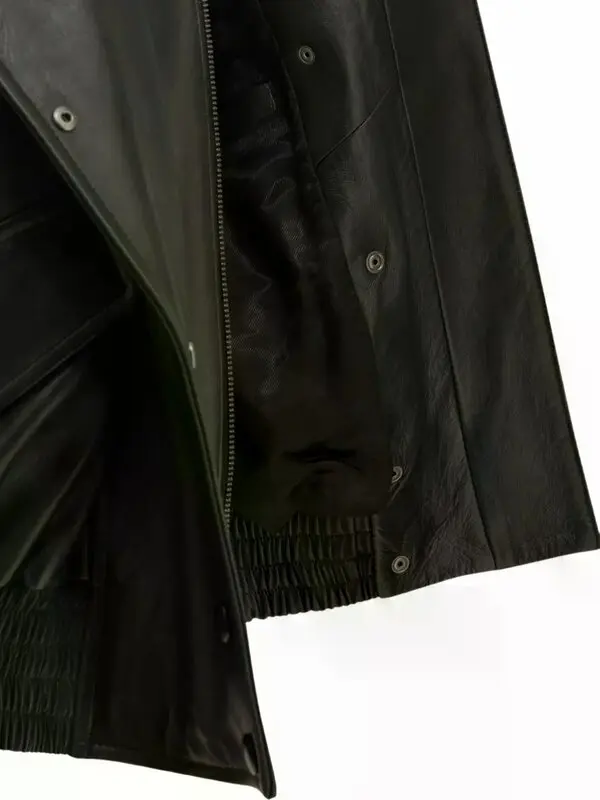 IVY OAK Shearling-collar Leather Coat