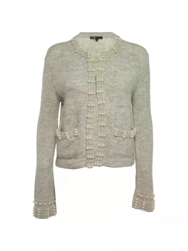 Maje Pearl-embellished Cardigan