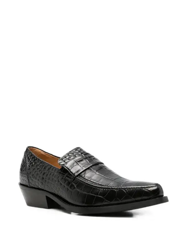 Our Legacy Cypher Croc-effect Leather Loafers