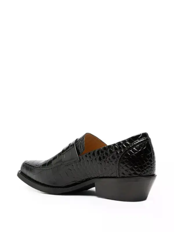Our Legacy Cypher Croc-effect Leather Loafers