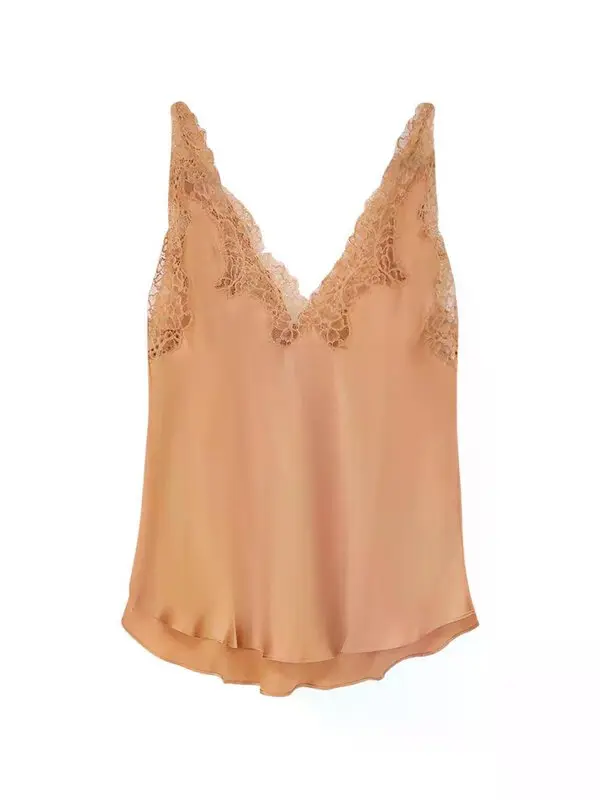MES DEMOISELLES Lace-trim Camisole Top - Orange