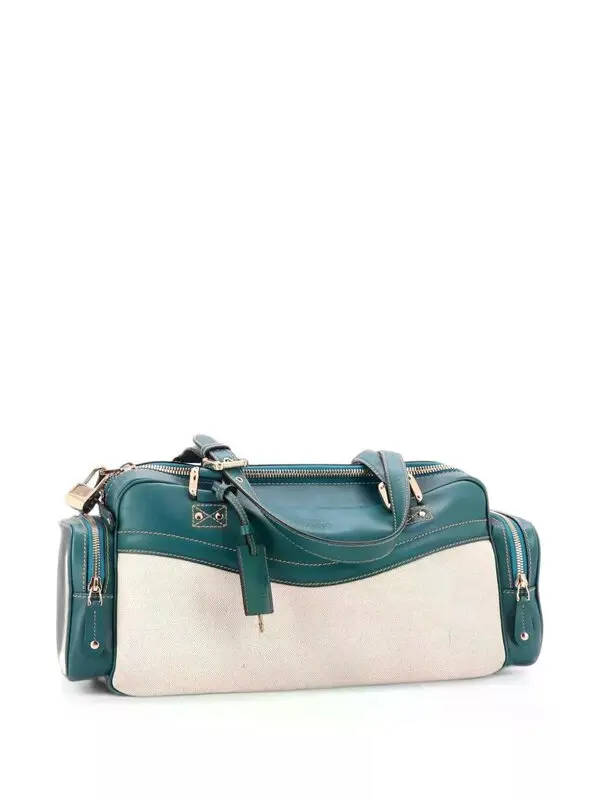 Gucci Multipocket Leather And Canvas East West Shoulder Bag