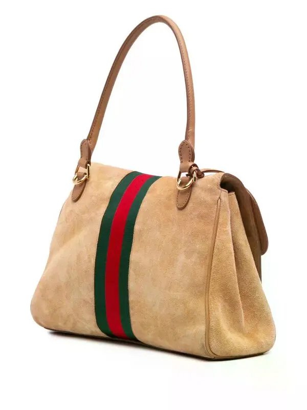 Gucci 2016-2026 Medium Suede Web Horsebit Paparazzo Top Handle Bag Satchel