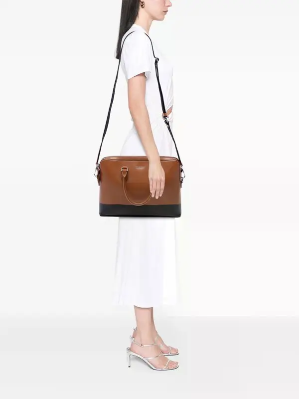 Burberry Bicolor Leather Barrow Business Bag