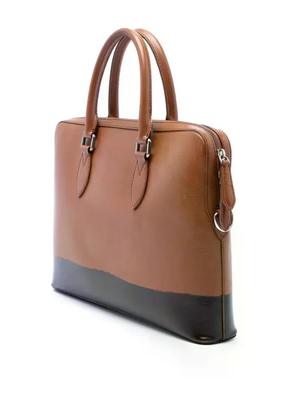 Burberry Bicolor Leather Barrow Business Bag