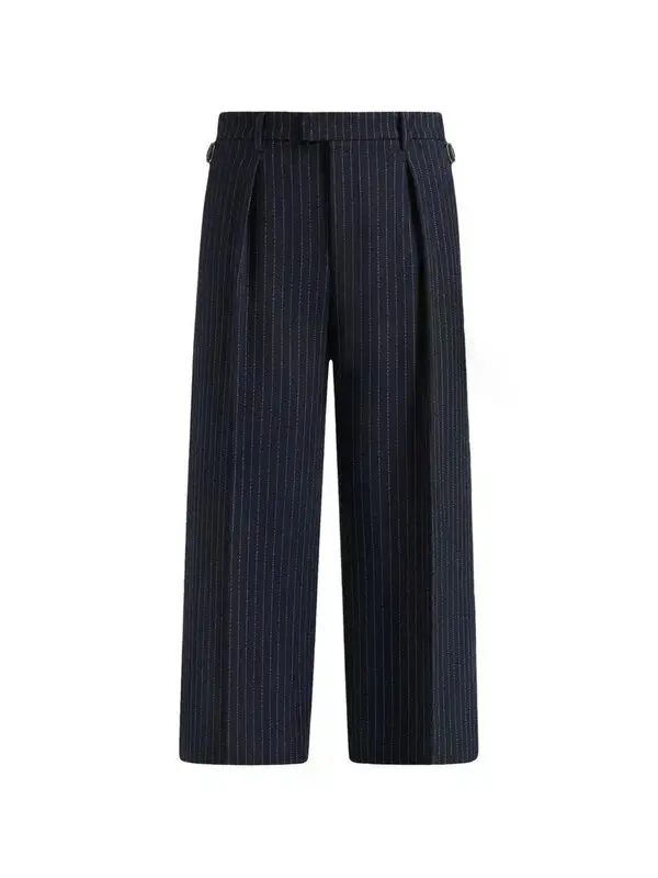Manière De Voir Dorian Pinstripe Trousers - Blue