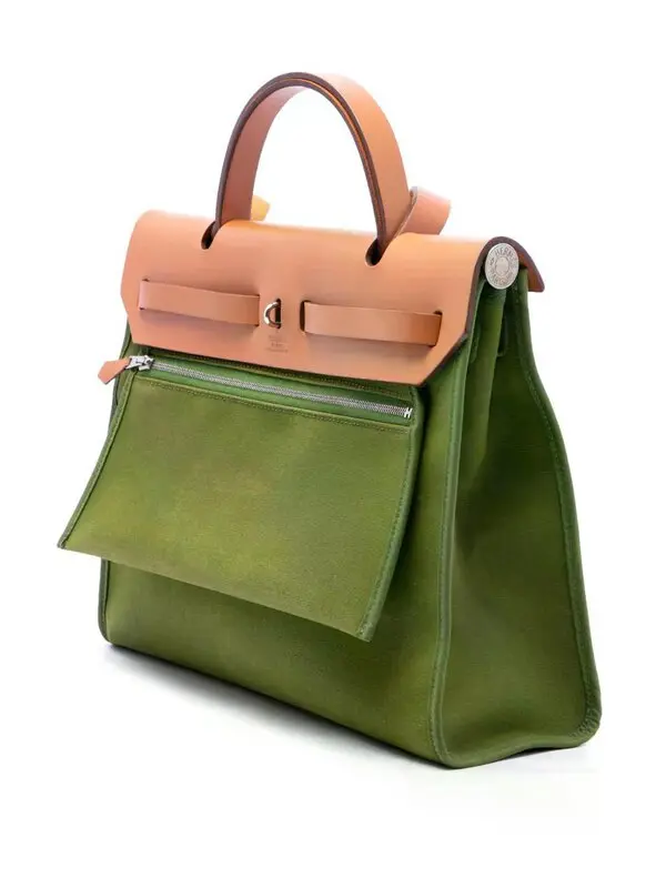 Hermès 2003 Toile Herbag Zip 31 Satchel