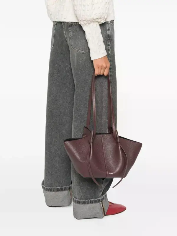 Yuzefi Mochi Grained Leather Tote Bag - Brown