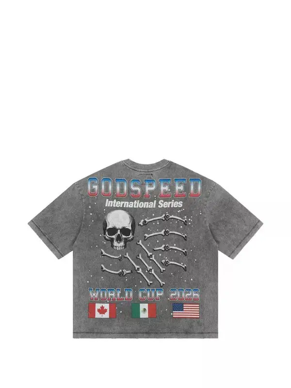 GODSPEED Planet Fútbol Acid-wash T-shirt - Grey