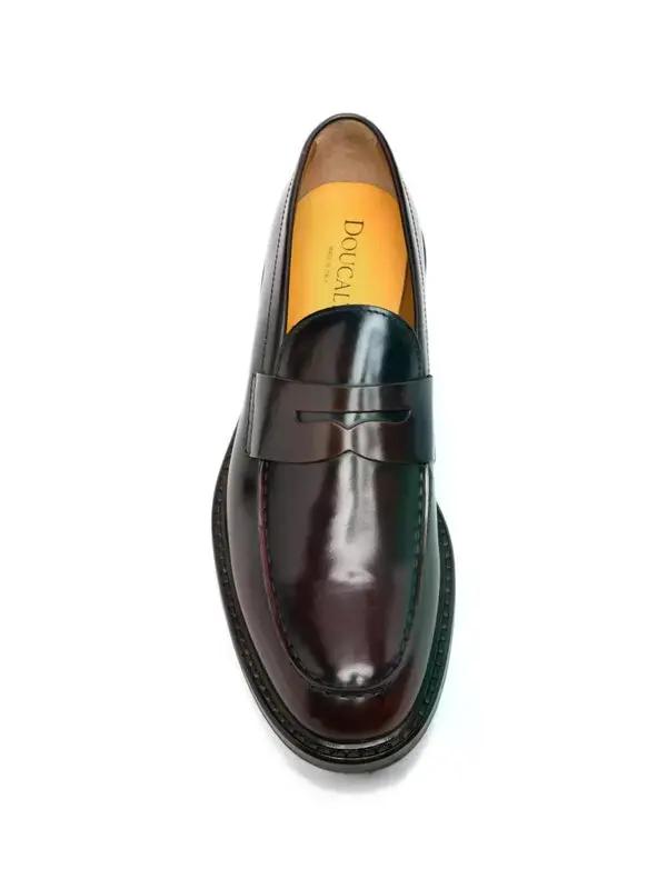 DOUCAL'S Polished-finish Penny Loafers