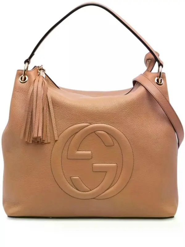 Gucci 2018-2021 Large Pebbled Calfskin Soho Convertible Hobo Satchel - Neutrals