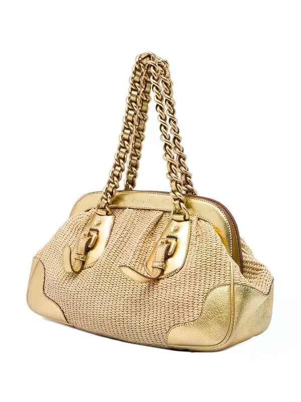 Prada 2010-2026 Cinghiale Trimmed Paglia Shoulder Bag