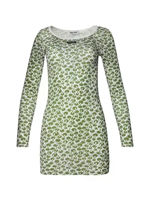 Miu Miu Costina Flowers Dress - Neutrals