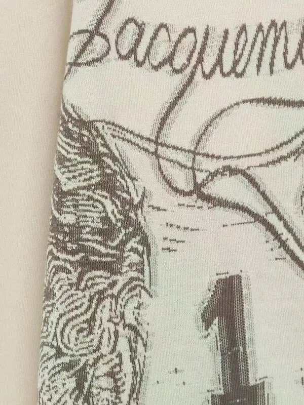 Jacquemus Bichon Graphic-print Long-sleeve T-shirt - Neutrals