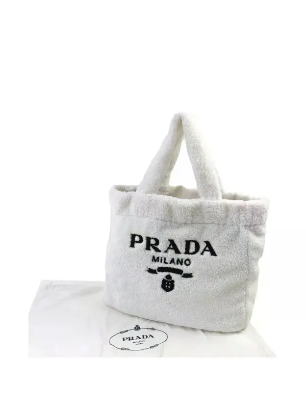 Prada 2021-2026 Spugna Terry Cloth Logo Tote Bag