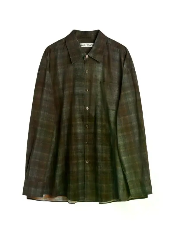 Our Legacy Borrowed Check-print Shirt - Brown