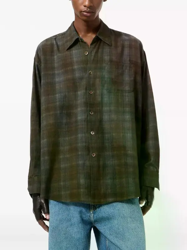 Our Legacy Borrowed Check-print Shirt - Brown