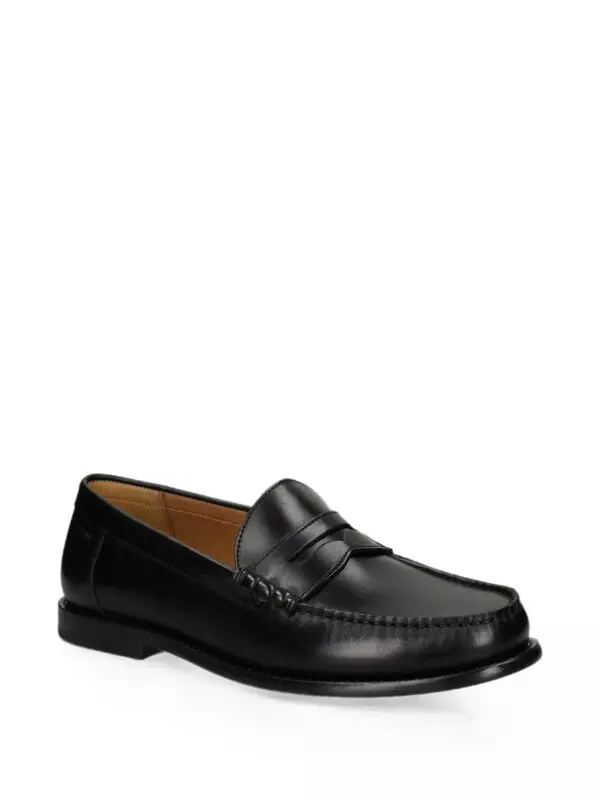 BOSS Leather-moccasins With Penny Trim Loafers