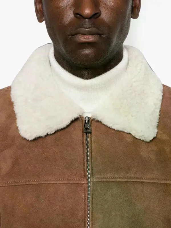 MANZONI 24 Shearling-collar Zip-up Jacket