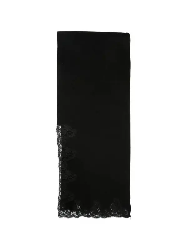 ERMANNO FIRENZE Lace-trim Scarf - Black