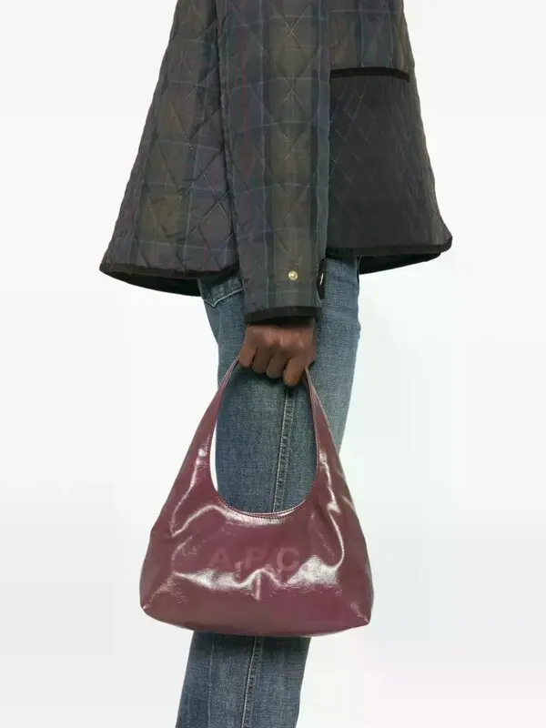 A.p.c. Logo-print Patent-finish Tote Bag - Purple