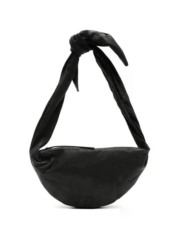 AUTENTICA 504 Adara Knotted Leather Shoulder Bag - Black