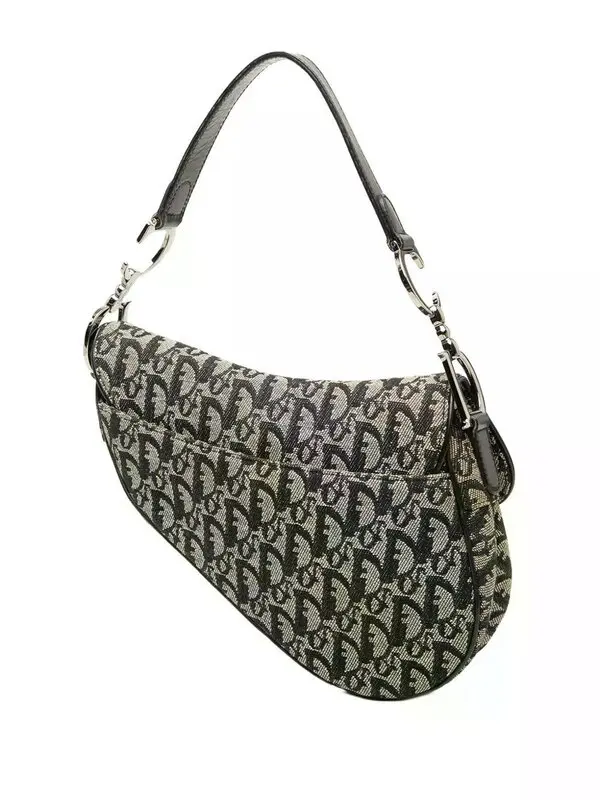 Dior 2002 Diorissimo Canvas Saddle Bag Shoulder Bag - Grey