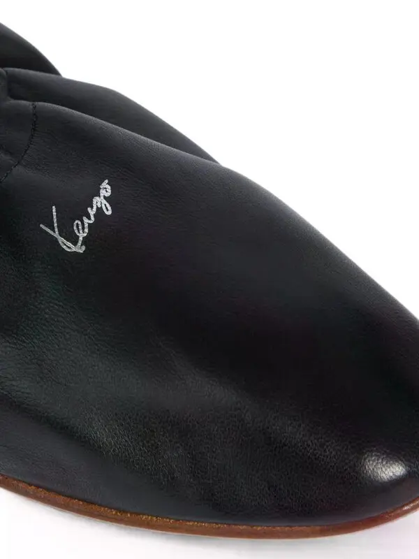 Kenzo Ballet Elasticated Logo-print Ballet Flats