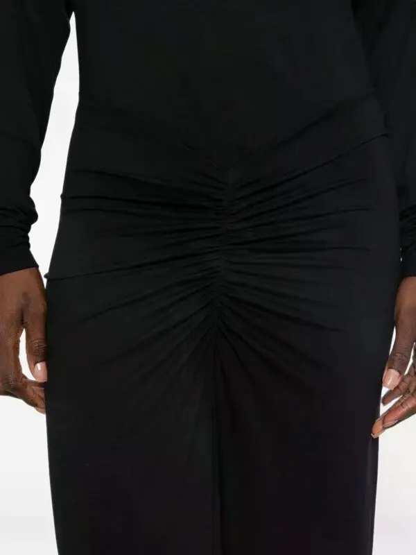 Andamane Padded-shoulder Ruched Dress
