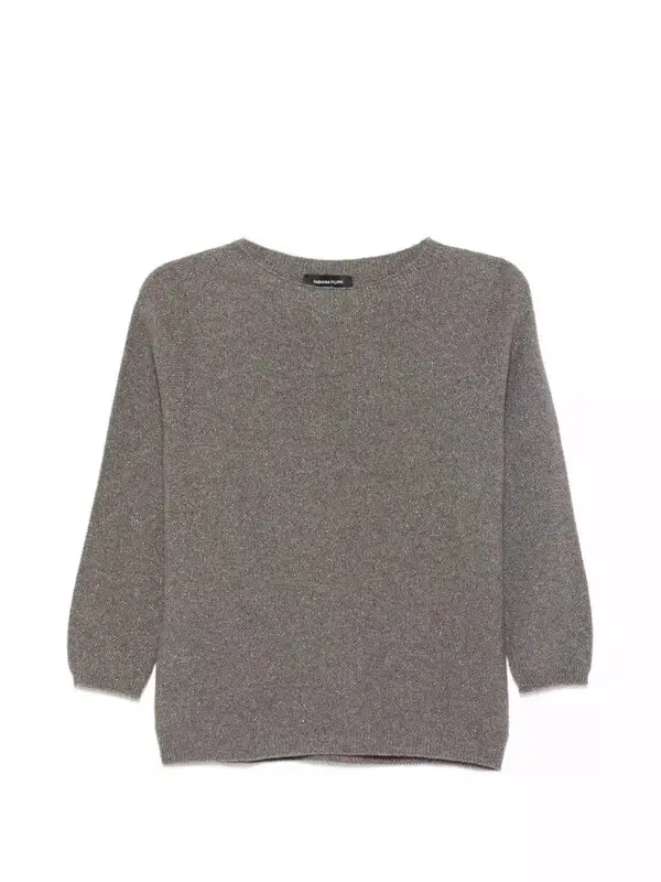 Fabiana Filippi Fine-knit Three-quarter Sleeve Sweatshirt - Grey