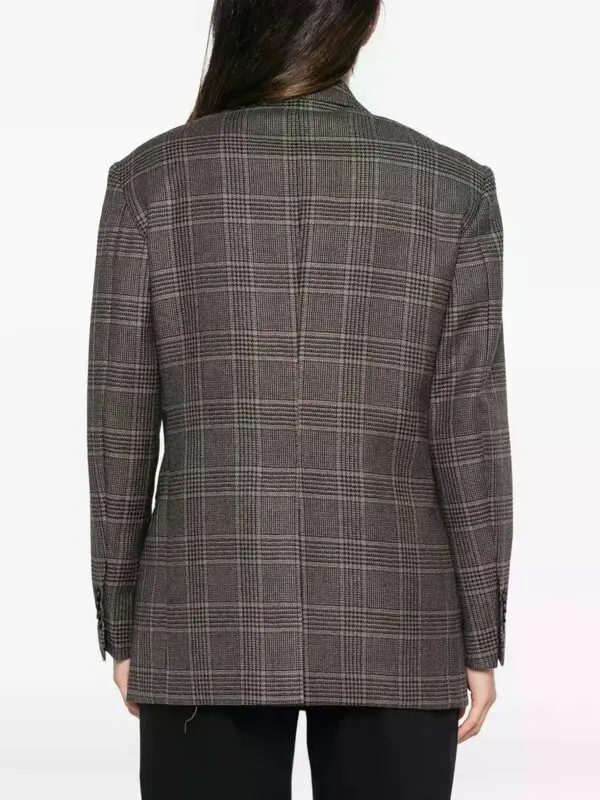 Tagliatore Double-breasted Check-pattern Jacket - Grey