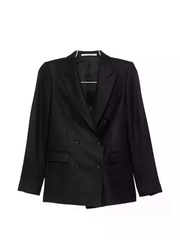 Tagliatore Double-breasted Peak-lapels Jacket - Black