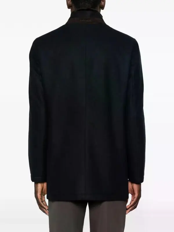 MANDELLI Fur-trimmed High-neck Coat
