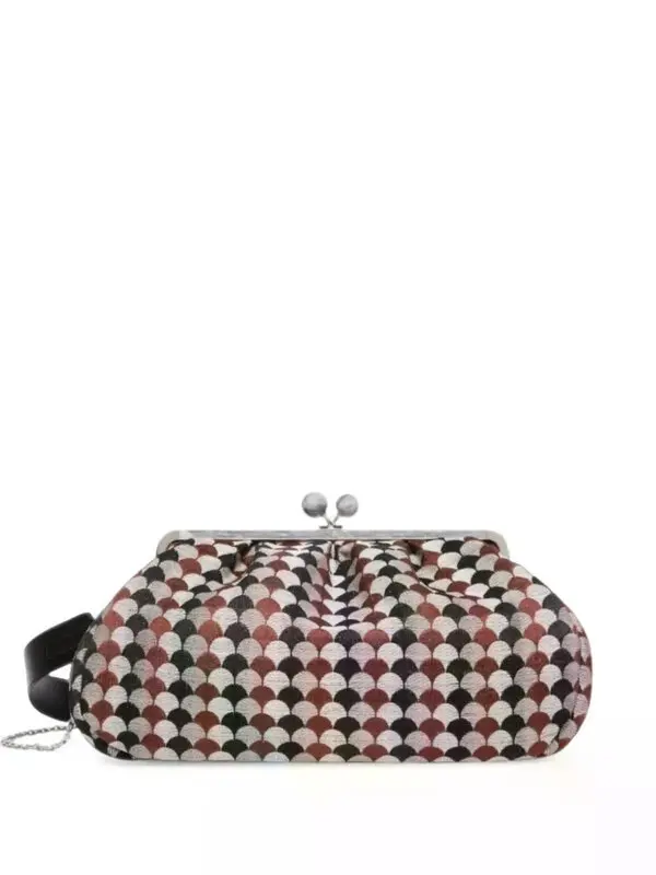 Max Mara Large Pasticcino Bag In Linen, Silk And Cotton Jacquard - Neutrals