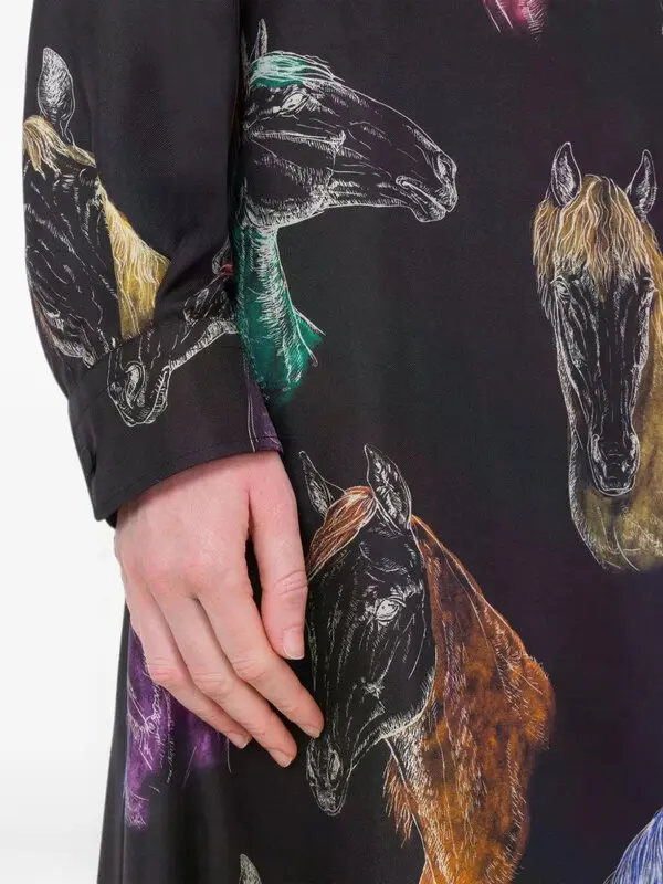 Moschino Horse-print Midi Skirt