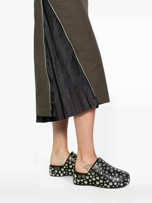 Sacai Pleated-panel Zip-detail Mid Skirt