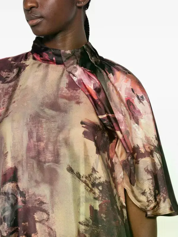 Antonio Marras Floral-print Tie-neck Dress