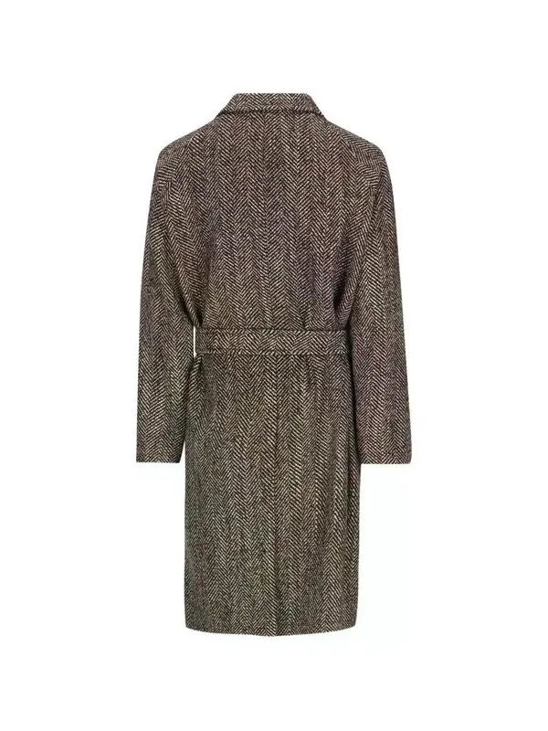Tagliatore Herringbone-pattern Belted Coat