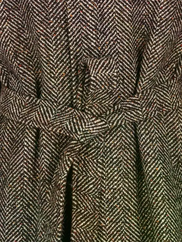 Tagliatore Herringbone-pattern Belted Coat