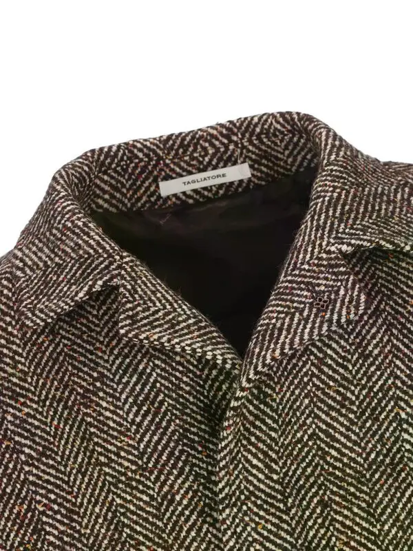 Tagliatore Herringbone-pattern Belted Coat