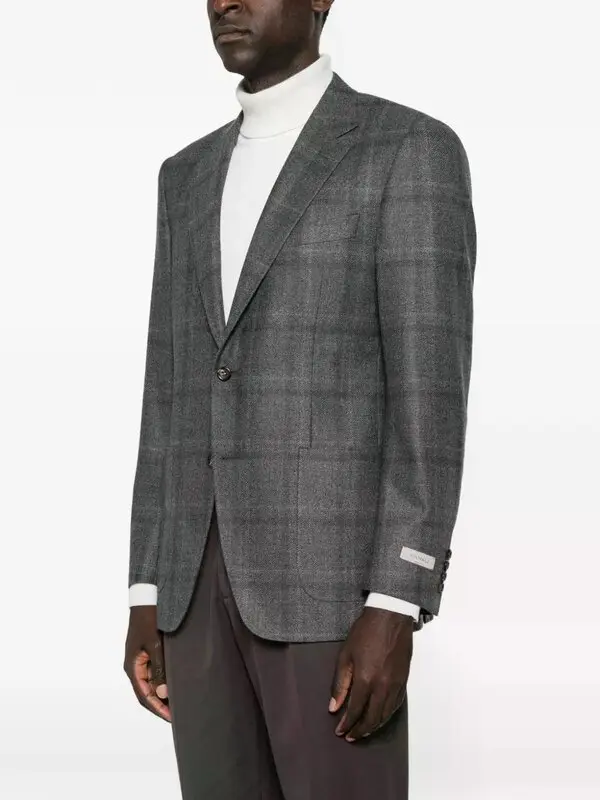 Canali Check-pattern Single-breasted Blazer
