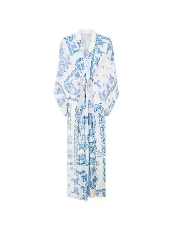 Attico Light-blue And Maxi Dress - White