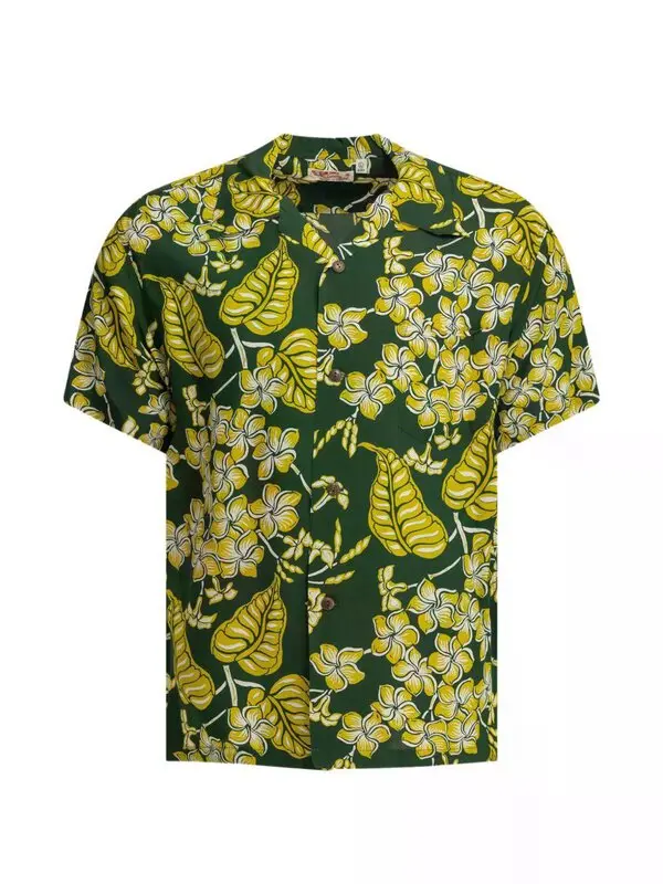 SUN SURF Floral-print Short-sleeve Shirt
