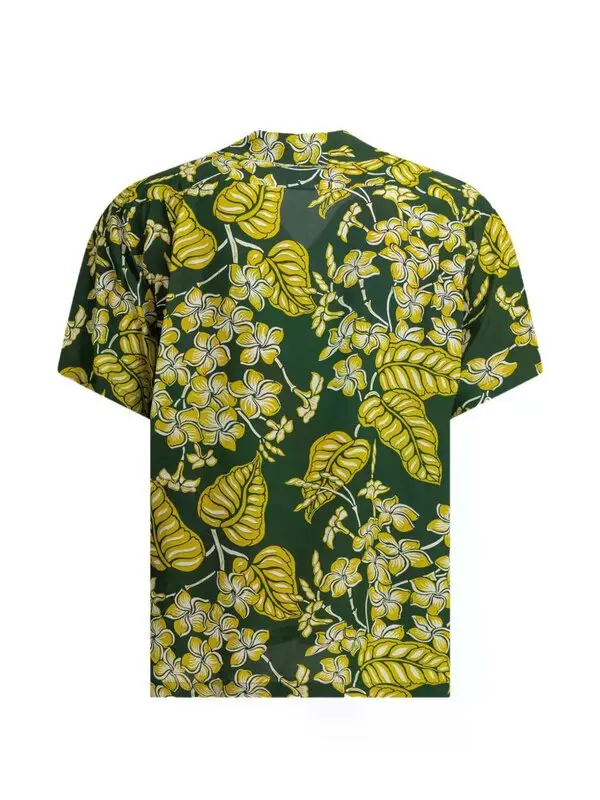 SUN SURF Floral-print Short-sleeve Shirt