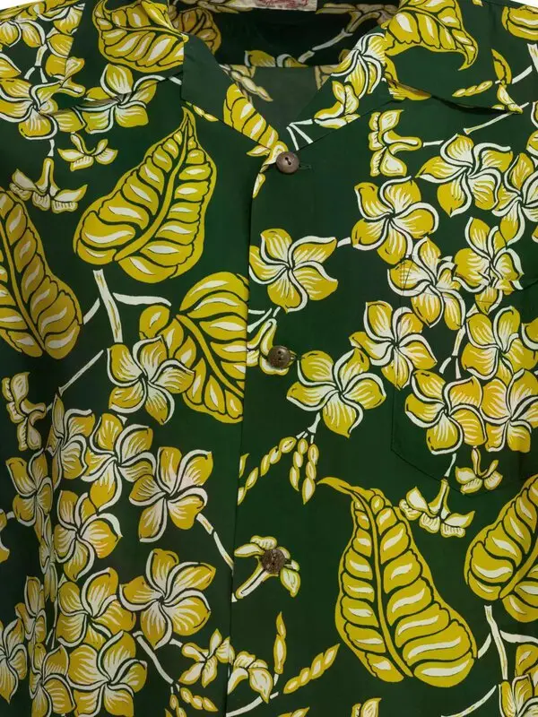 SUN SURF Floral-print Short-sleeve Shirt
