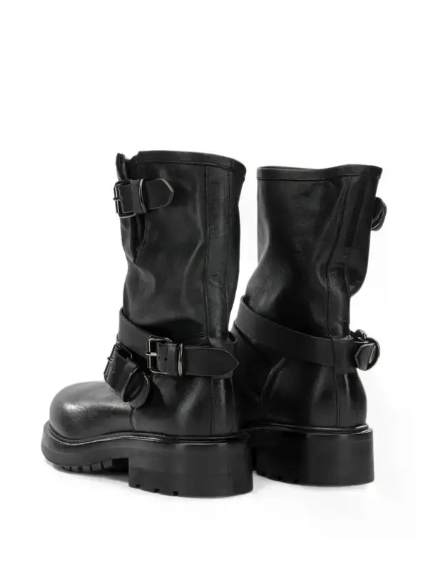 STRATEGIA SHOES Buckle-detail Leather Boots
