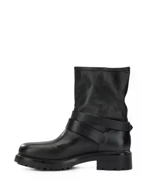 STRATEGIA SHOES Buckle-detail Leather Boots